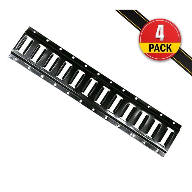 (4 Pack) 5 Ft Bolt-On Horizontal E Track Rail - Black Powder Coated E ...