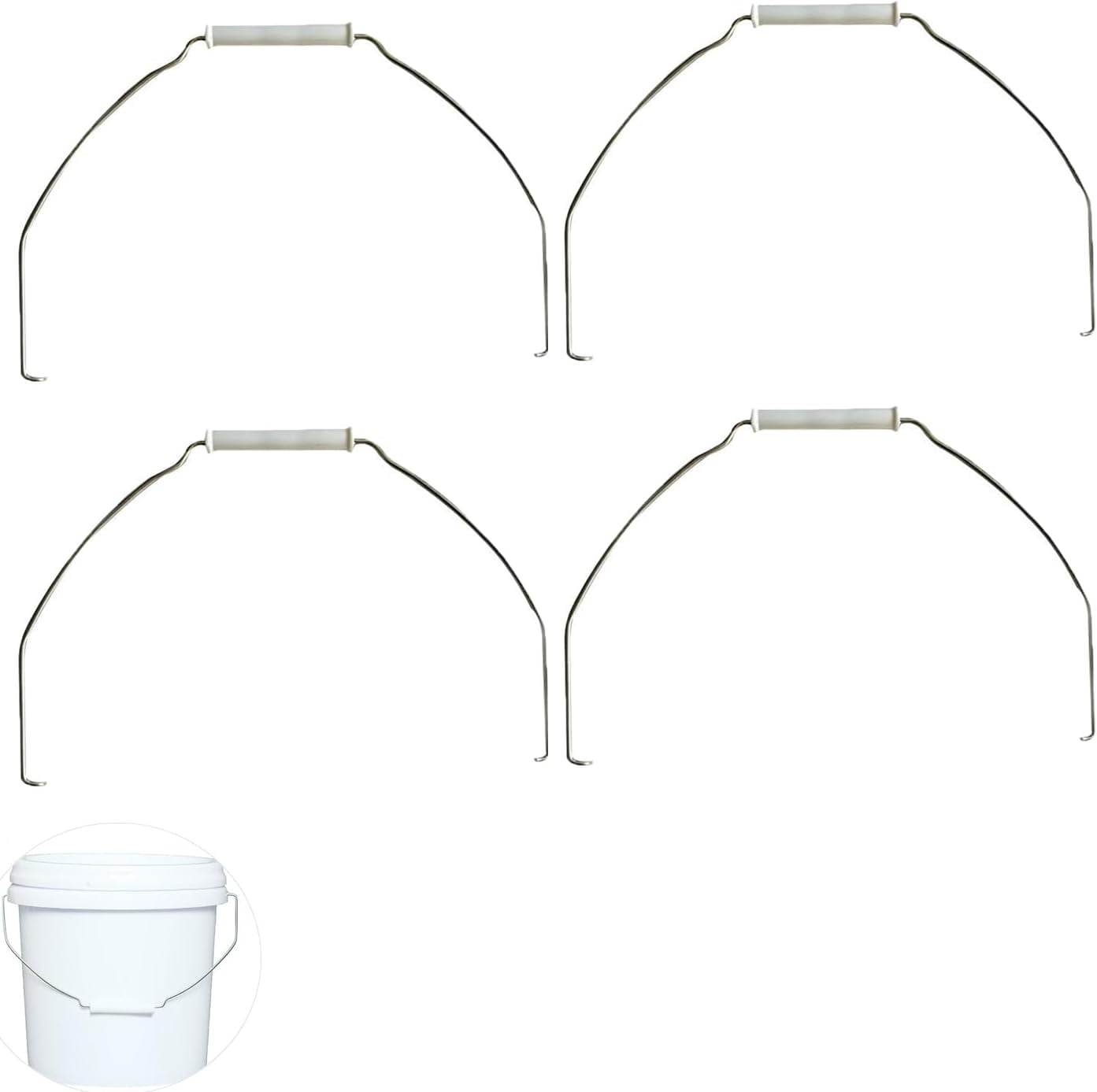 4 Pack 5 Gallon Bucket Handle Replacement Steel Wire Handles with ...