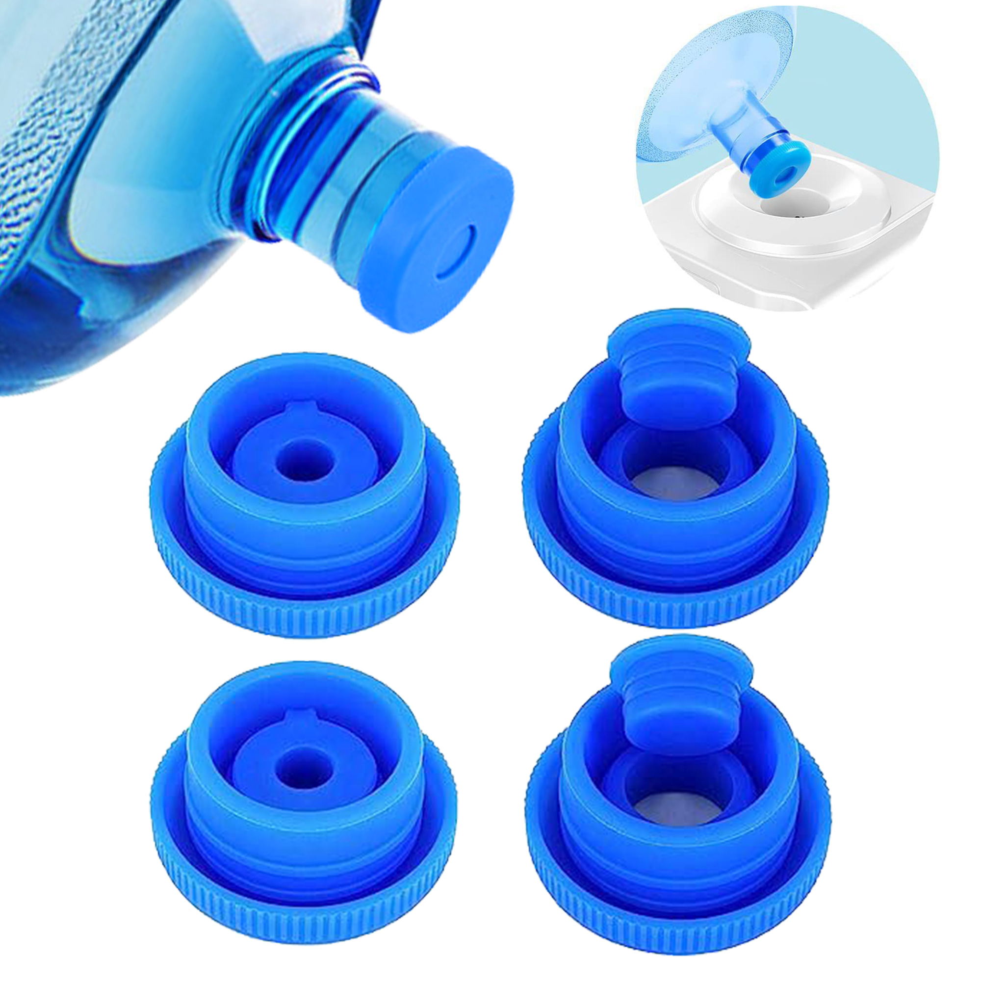 4 Pack Reusable 5 Gallon Water Jug Caps Leak Proof Anti Splash 4 Pack Reusable 5 Gallon Water Jug Caps Leak Proof Anti Splash