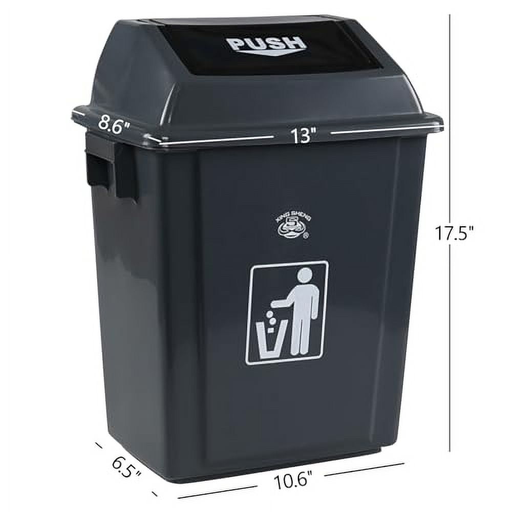 4 Pack 5 Gollons Trash Can with Swing Lid, Plastic Kitchen Garbage Can ...