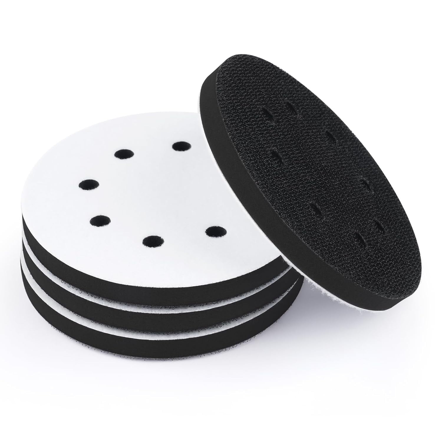4 Pack 5 Inch 8 Holes Foam Sanding Pads, Soft Density Interface Pad ...