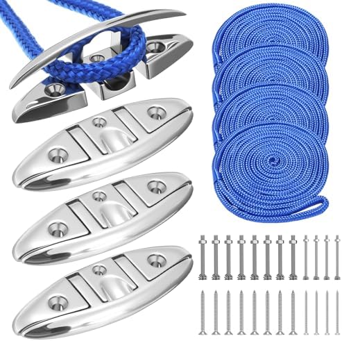 4 Pack 5 Inch Folding Boat Cleats 316 Stainless Steel Flip-up Dock ...