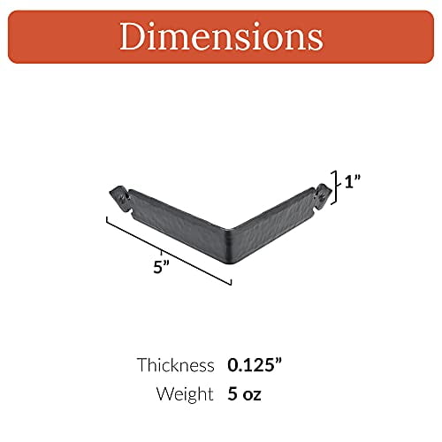 4 Pack - 5 Inch Metal Corner Bracket for Furniture - Black - Handmade ...