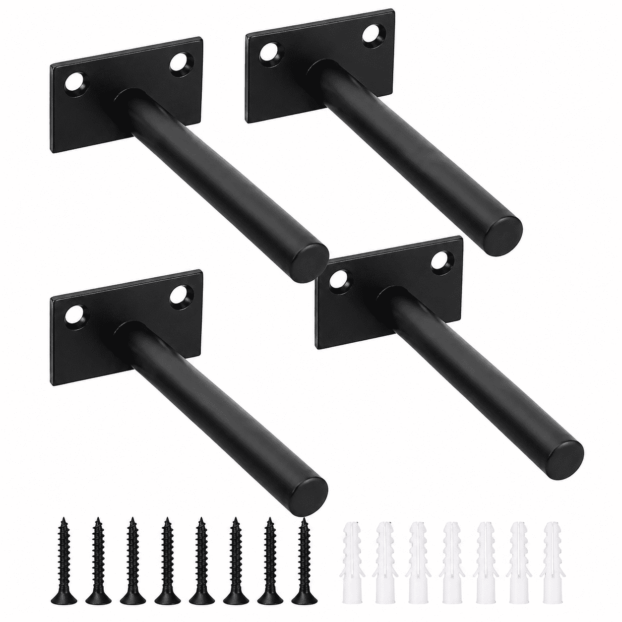 4 Pack 5 Inch Solid Steel Floating Shelf Brackets, Concealed Blind ...