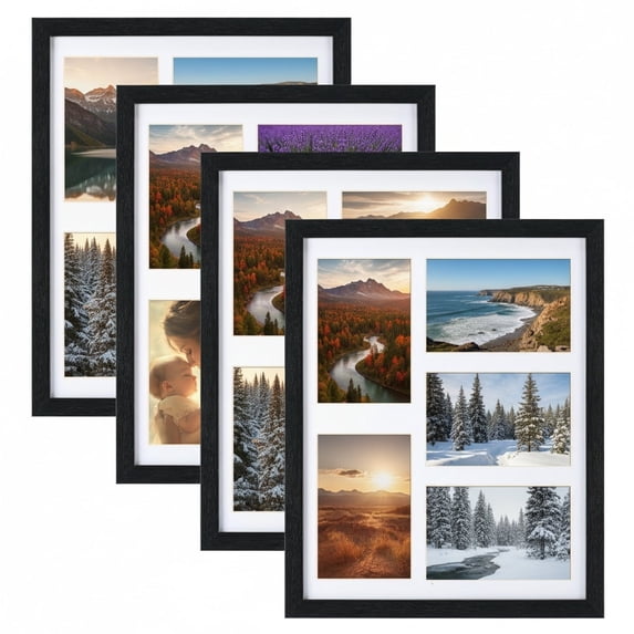 Calenzana, 4-Opening Collage Picture Frame, 4x6, Black - Walmart.com
