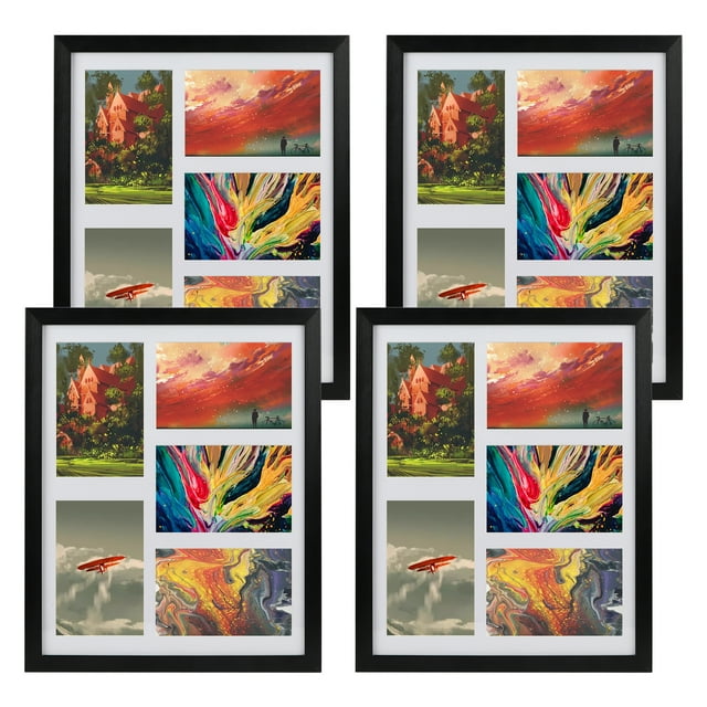 Walmart 4 Pack 5-Opening Collage Picture Frames 4x6 for Wall Display ...