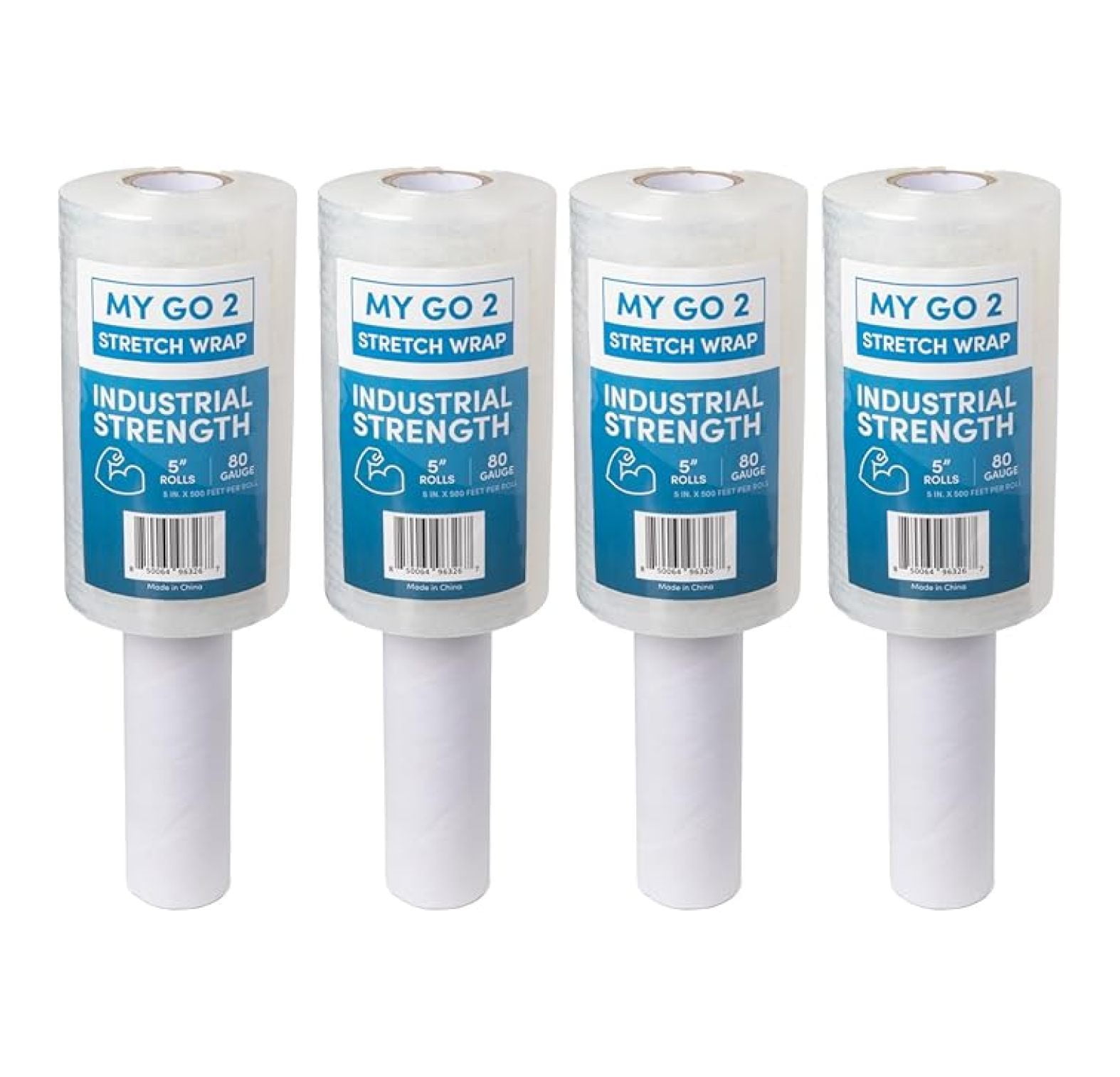 4 Pack 5" Stretch Wrap Rolls, 2000ft Industrial Strength with Handle ...