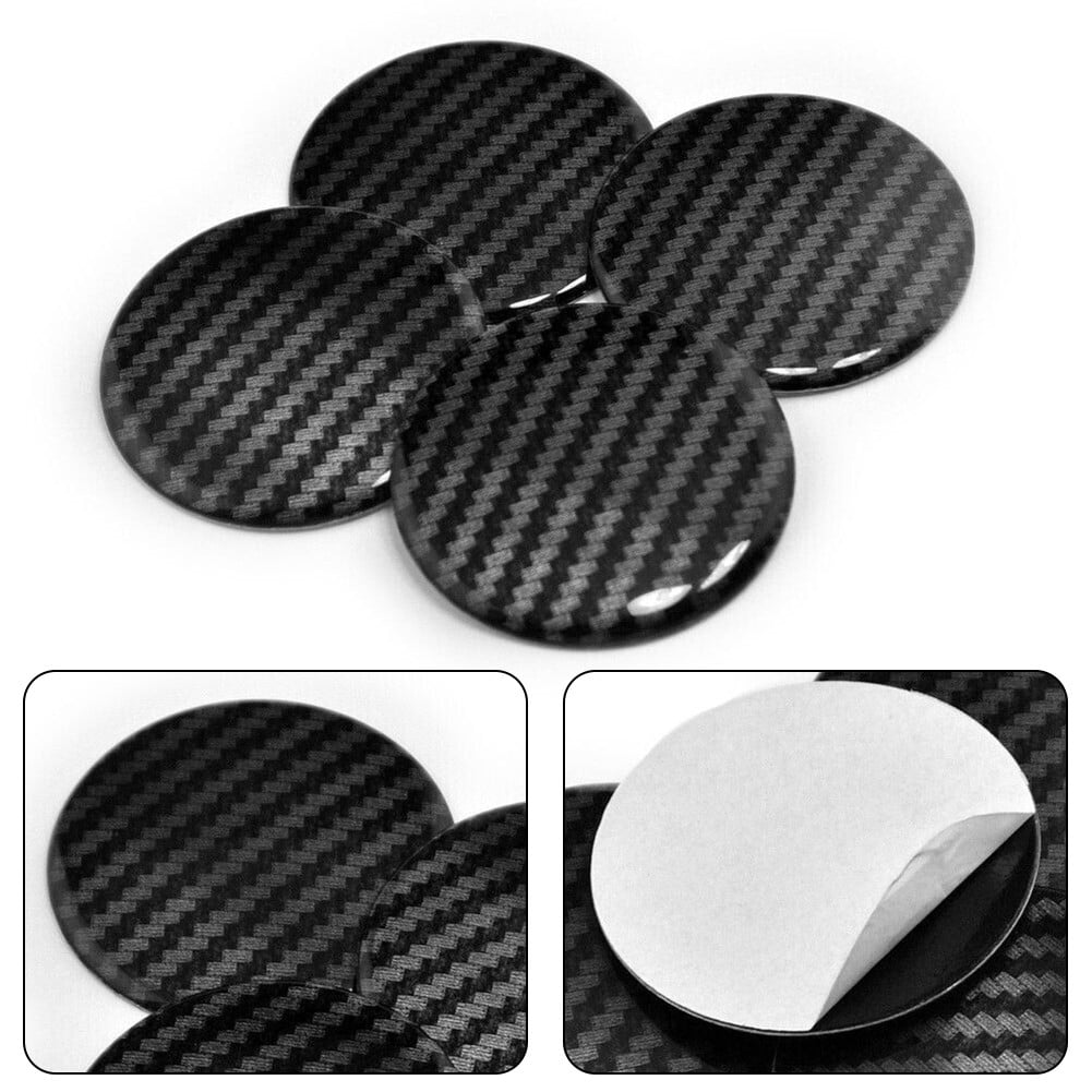4 Pack 56mm Resin Carbon Fiber Stripe Wheel Center Cap Sticker Emblem ...