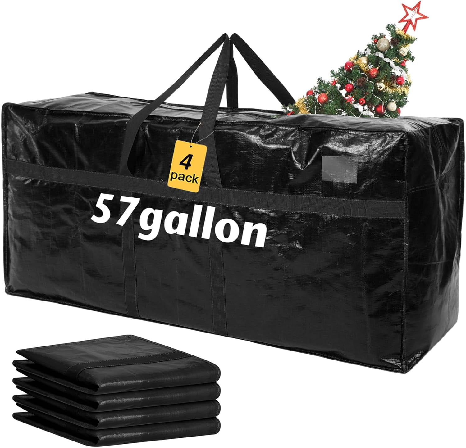 4 Pack 57 Gallon Extra Large Storage Bags XXL Moving Bags with Zipper ...