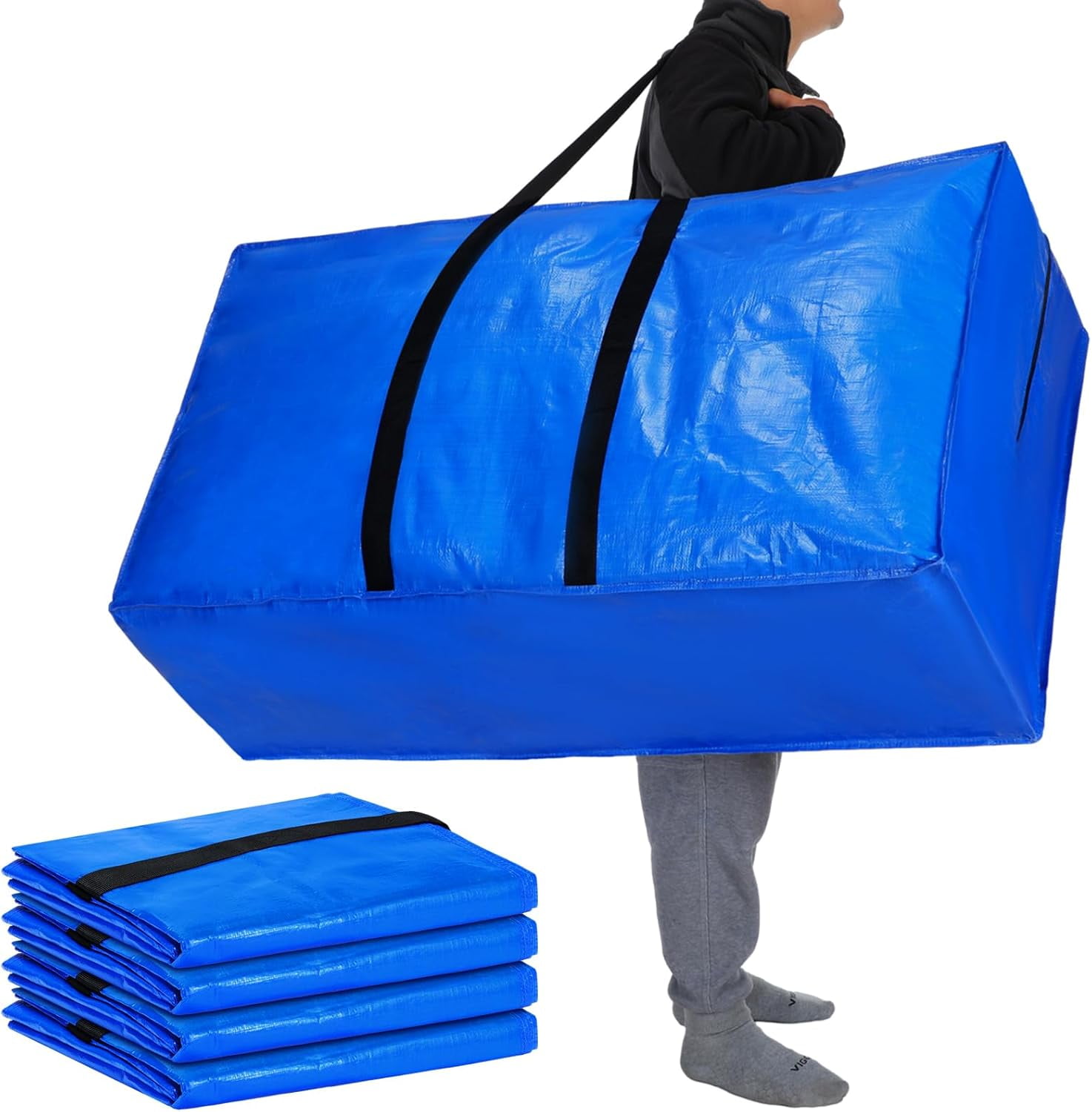 4 Pack 57 Gallon Extra Large Storage Bags XXL Moving Bags with Zipper ...