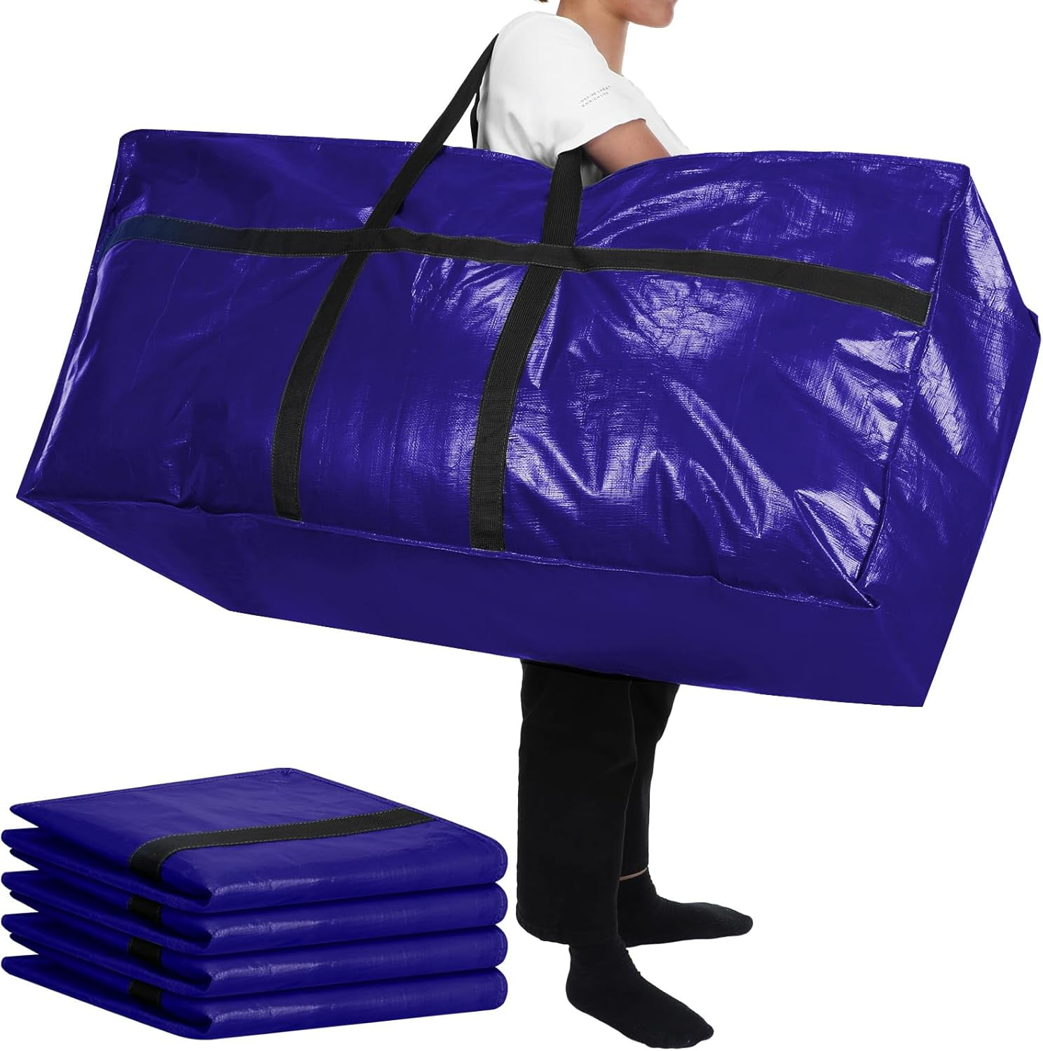 4 Pack 57 Gallon Extra Large Storage Bags XXL Moving Bags with Zipper ...