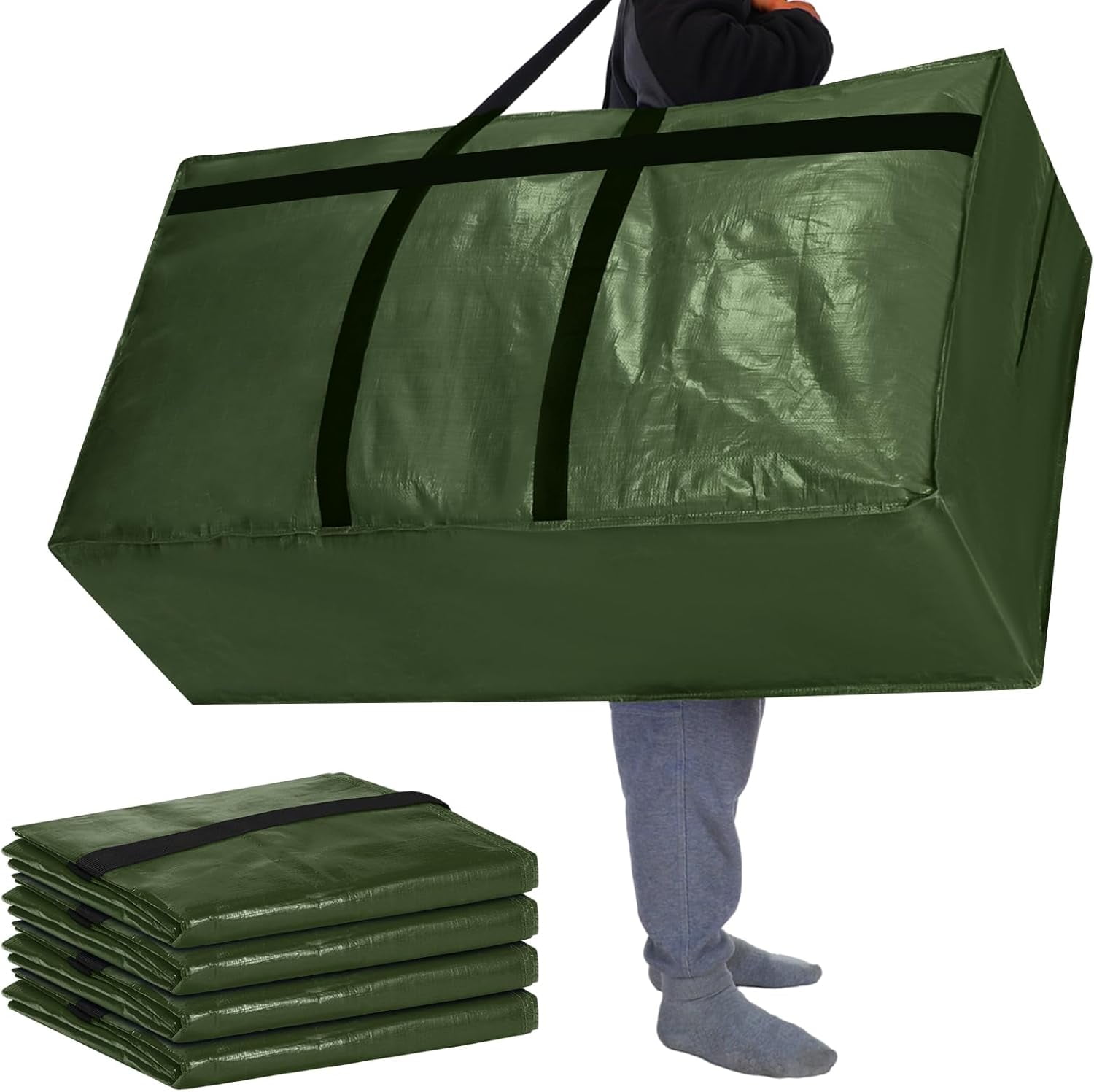 4 Pack 57 Gallon Extra Large Storage Bags XXL Moving Bags with Zipper ...