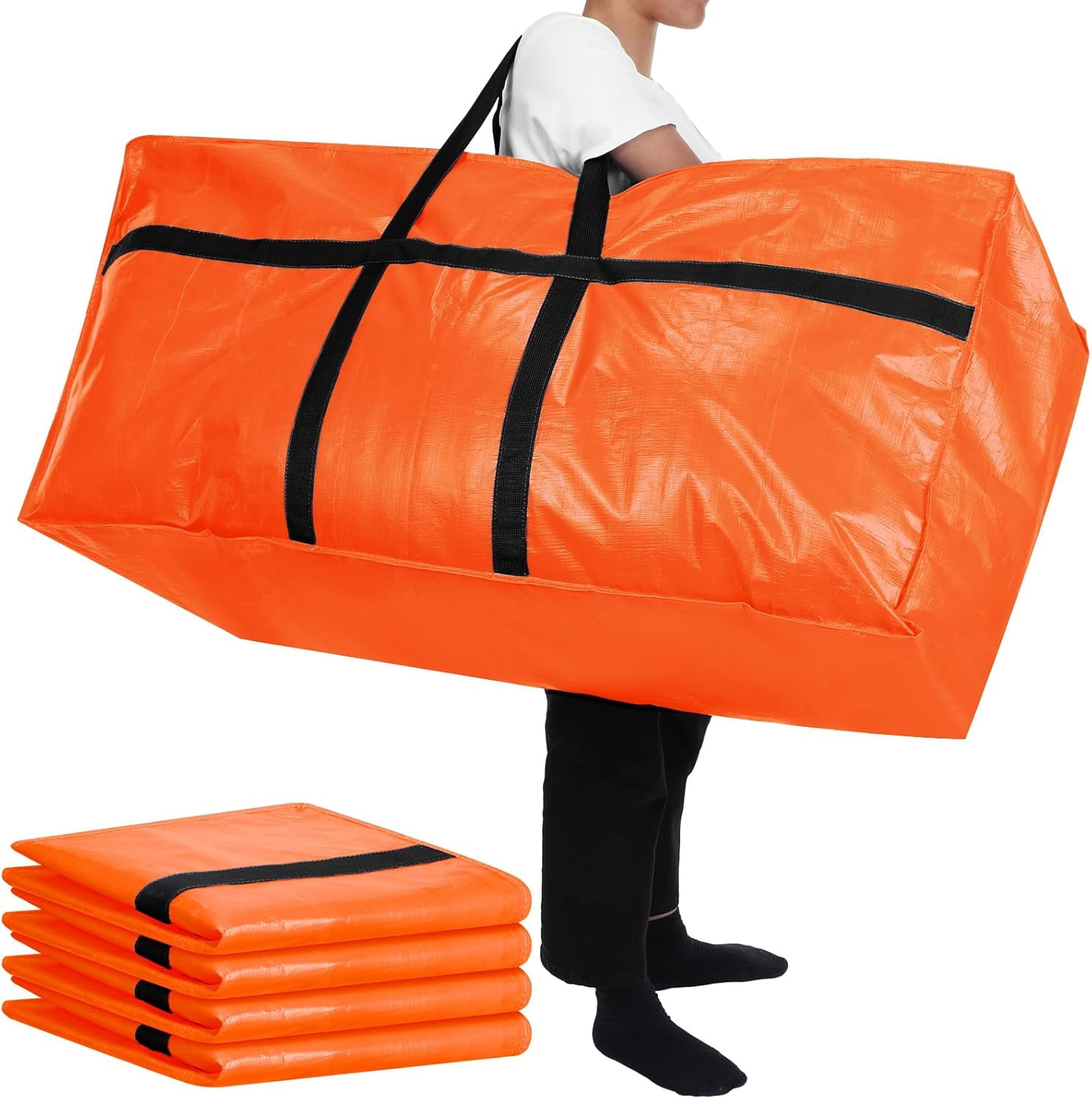 4 Pack 57 Gallon Extra Large Storage Bags XXL Moving Bags with Zipper ...