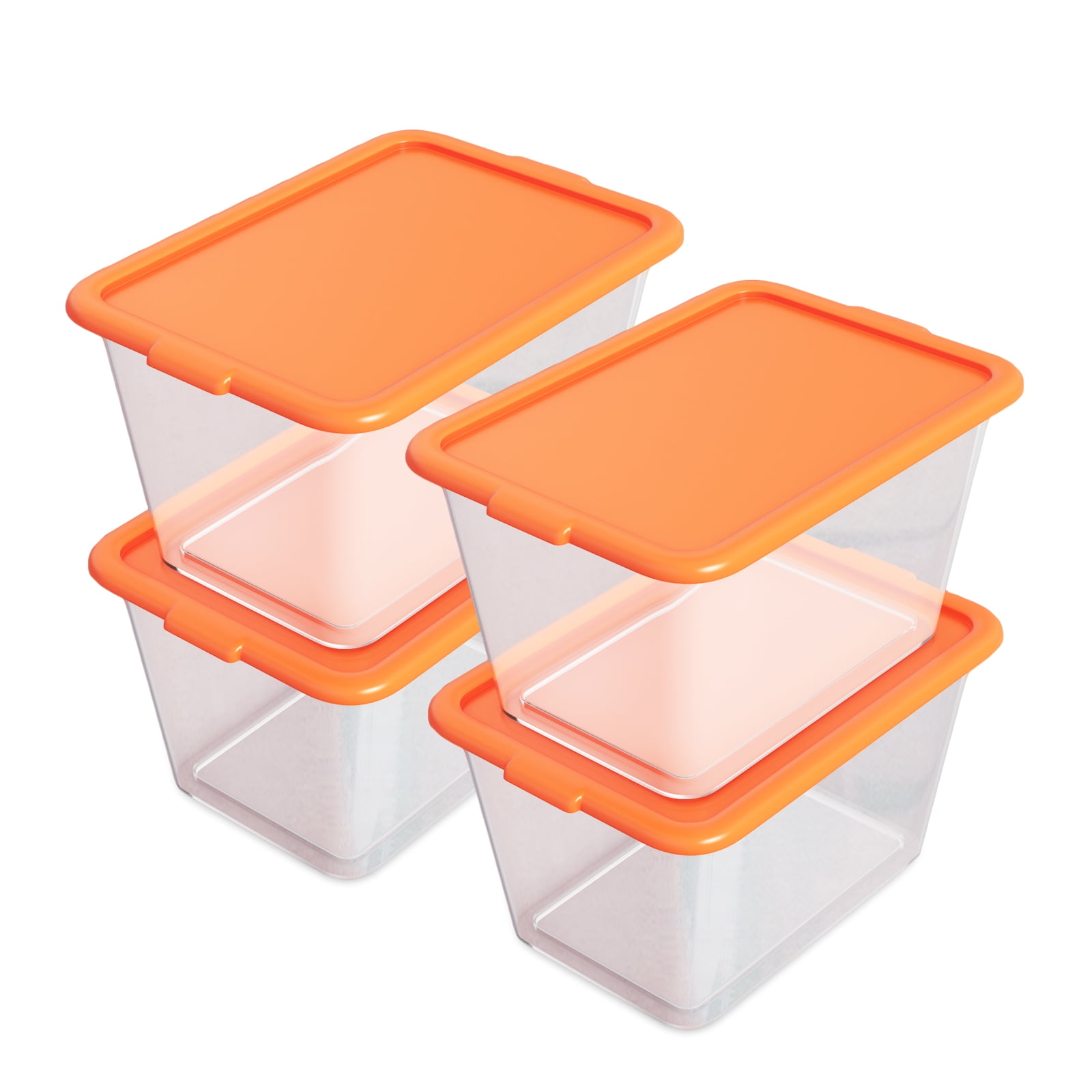 4-Pack 58-Quart Plastic Storage Bins with Lids, See-Through Plastic ...