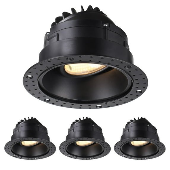 4 Pack 5CCT Round Adjustable Trimless 4-Inch LED Gimbal Recessed Light ...