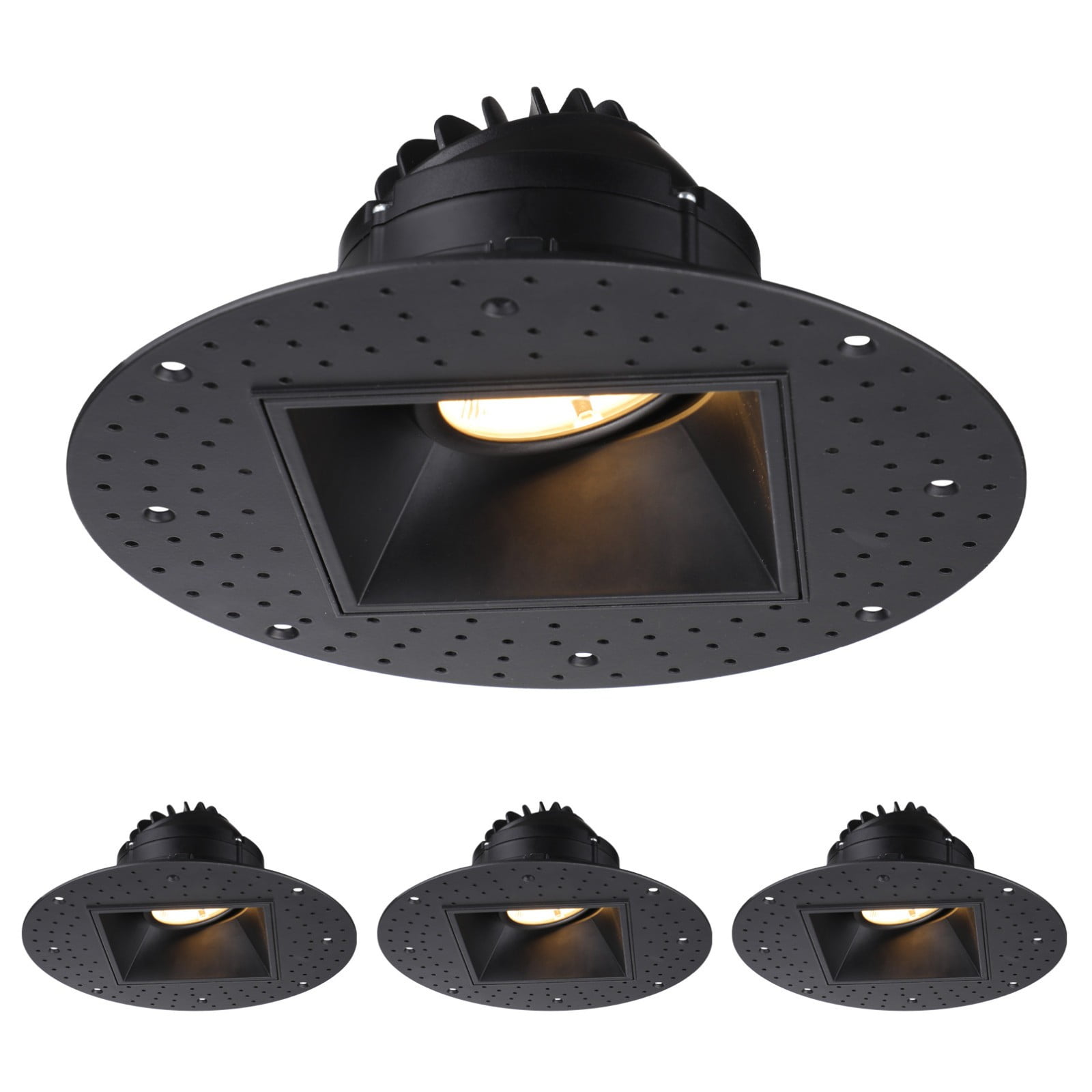 4 Pack 5CCT Square Adjustable Trimless 4-Inch LED Gimbal Recessed Light ...