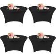 4 Pack 5FT Round Spandex Tablecloth, 60 Inch Black, Stretchable Table ...