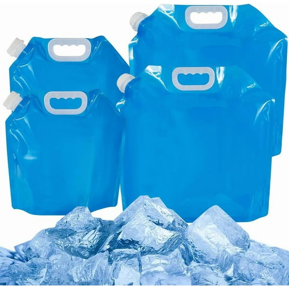 4 Pack 5L 10L Water Container Bag Free Ice Bath Bags Portable Water ...