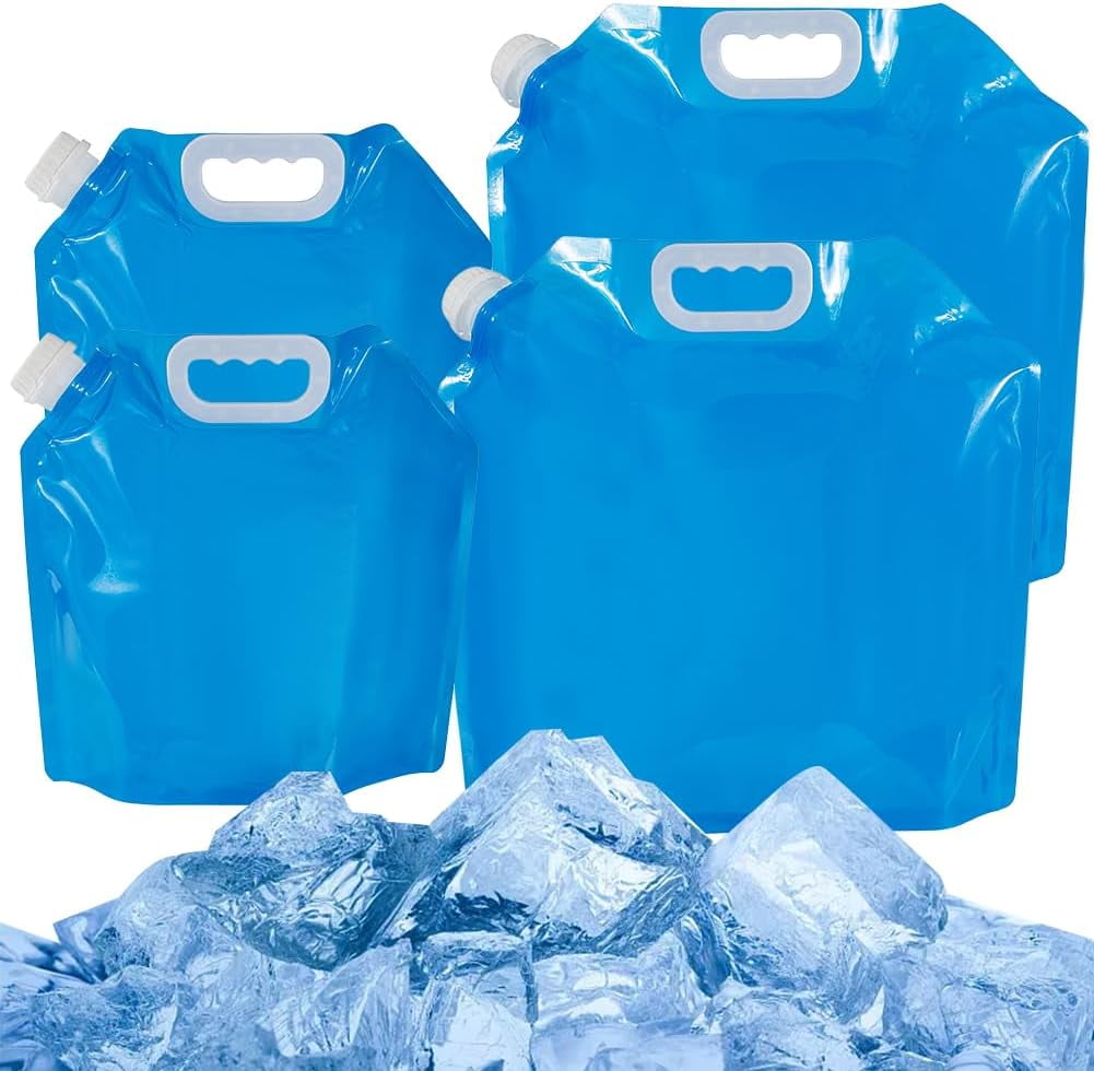 4 Pack 5L 10L Water Container Bag Free Ice Bath Bags Portable Water ...