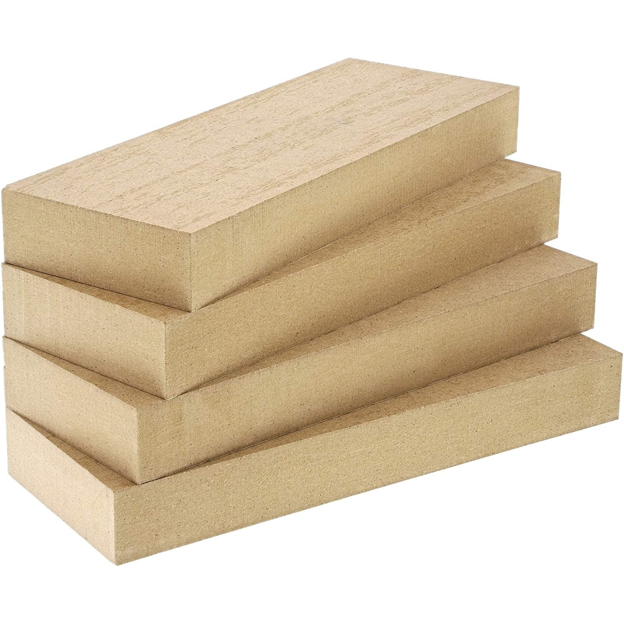 4-Pack 5x9x1 Inches Unfinished MDF Wood Block Smooth Surface for Crafts ...