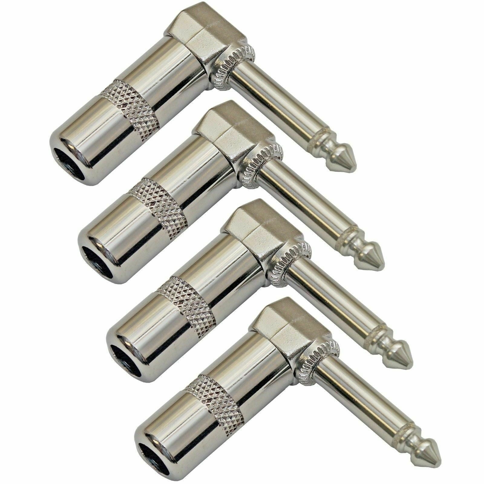 4-Pack 6.35mm 1/4 Inch Male Right Angle Audio Connector for Guitar and ...