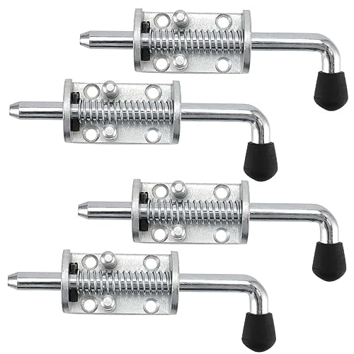 4 Pack 6.5 Inch Sliver Spring Loaded Latch Pin, Sliding Barrel Bolt ...