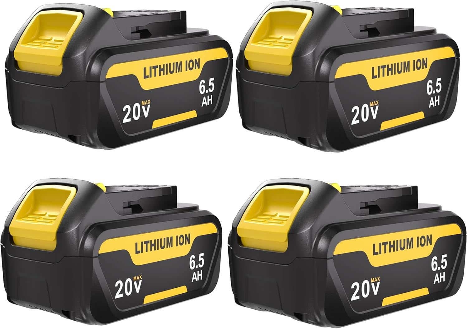 4 Pack 6.5Ah 20V Batteries Compatible for 20V Max Lithium Battery ...