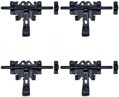 4 Pack 6.75 Inch Bolt Latch for - Black - Decorative Metal Gate Latches ...