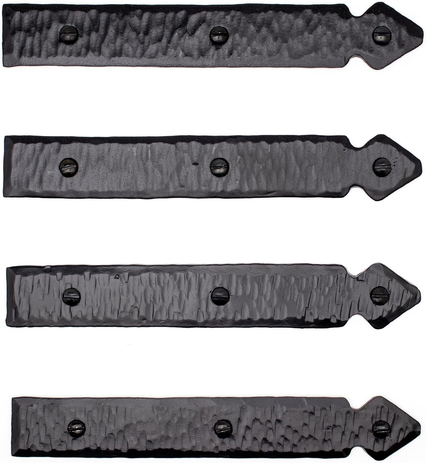 4 Pack 6" Black Faux Strap Hinges - Decorative Dummy Faux Hinge ...