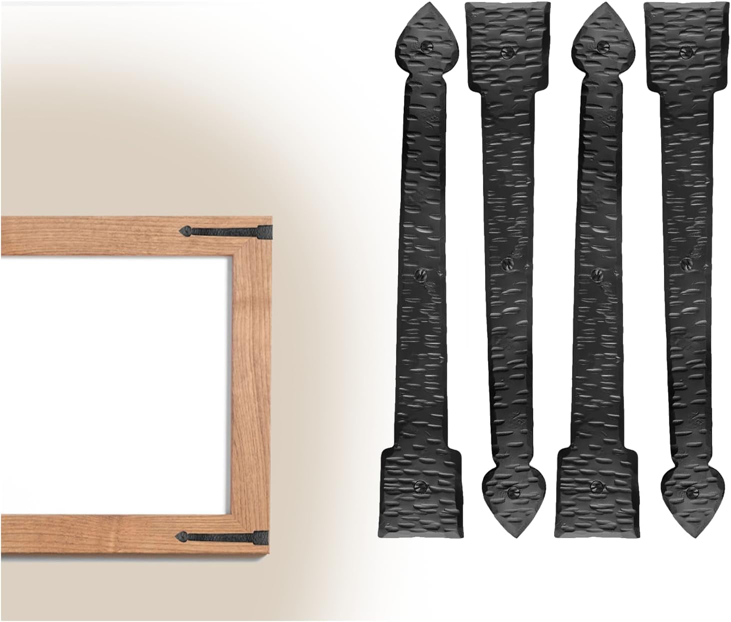 4 Pack 6" Black Faux Strap Hinges - Decorative Dummy Faux Hinge ...