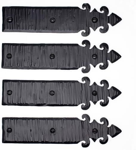 4 Pack 6" Black Faux Strap Hinges - Decorative Dummy Faux Hinge ...
