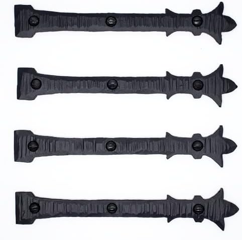 4 Pack 6" Black Faux Strap Hinges - Decorative Dummy Faux Hinge ...