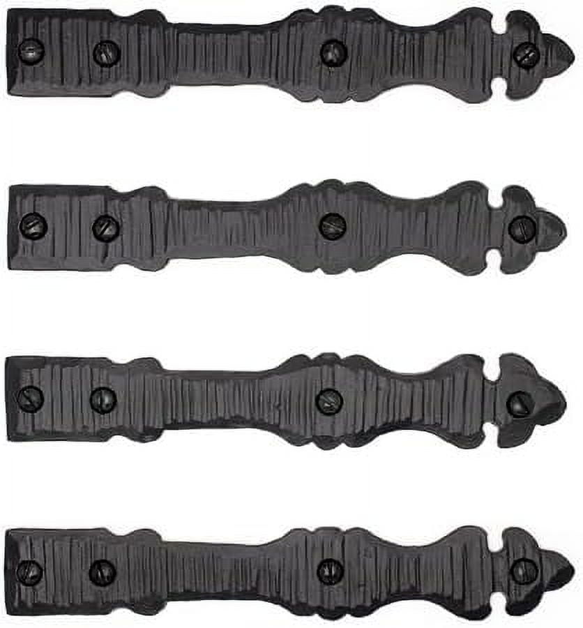 4 Pack 6" Black Faux Strap Hinges - Decorative Dummy Faux Hinge ...