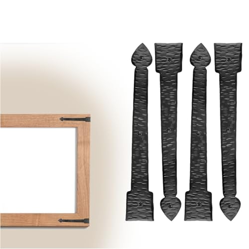 4 Pack 6" Black Faux Strap Hinges - Hand Forged Dummy Faux Hinge ...