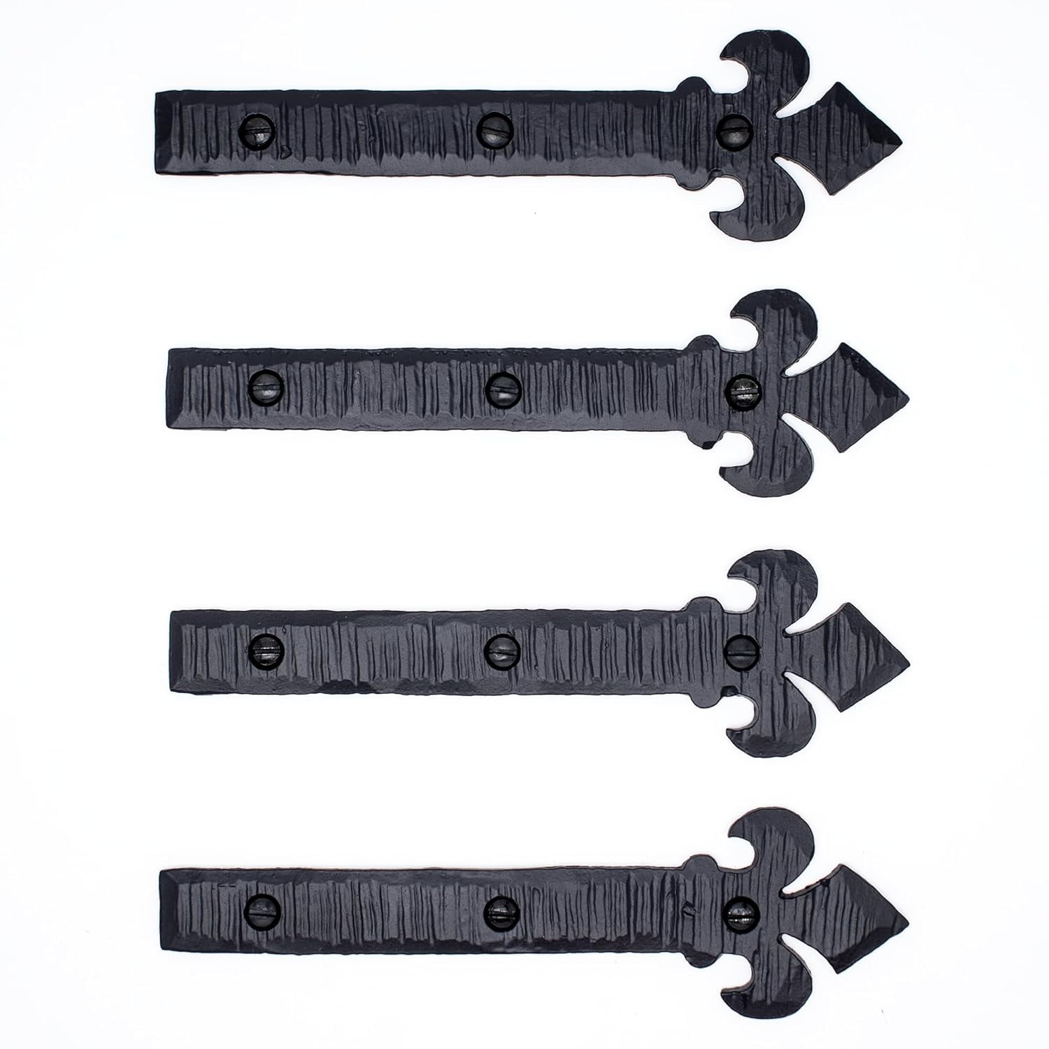 4 Pack 6" Black Faux Strap Hinges - Hand Forged Dummy Faux Hinge ...