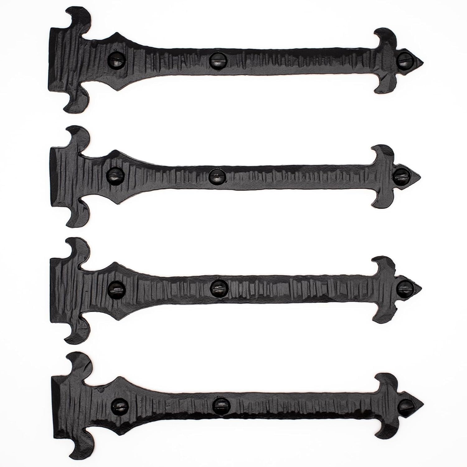 4 Pack 6" Black Faux Strap Hinges - Hand Forged Dummy Faux Hinge ...