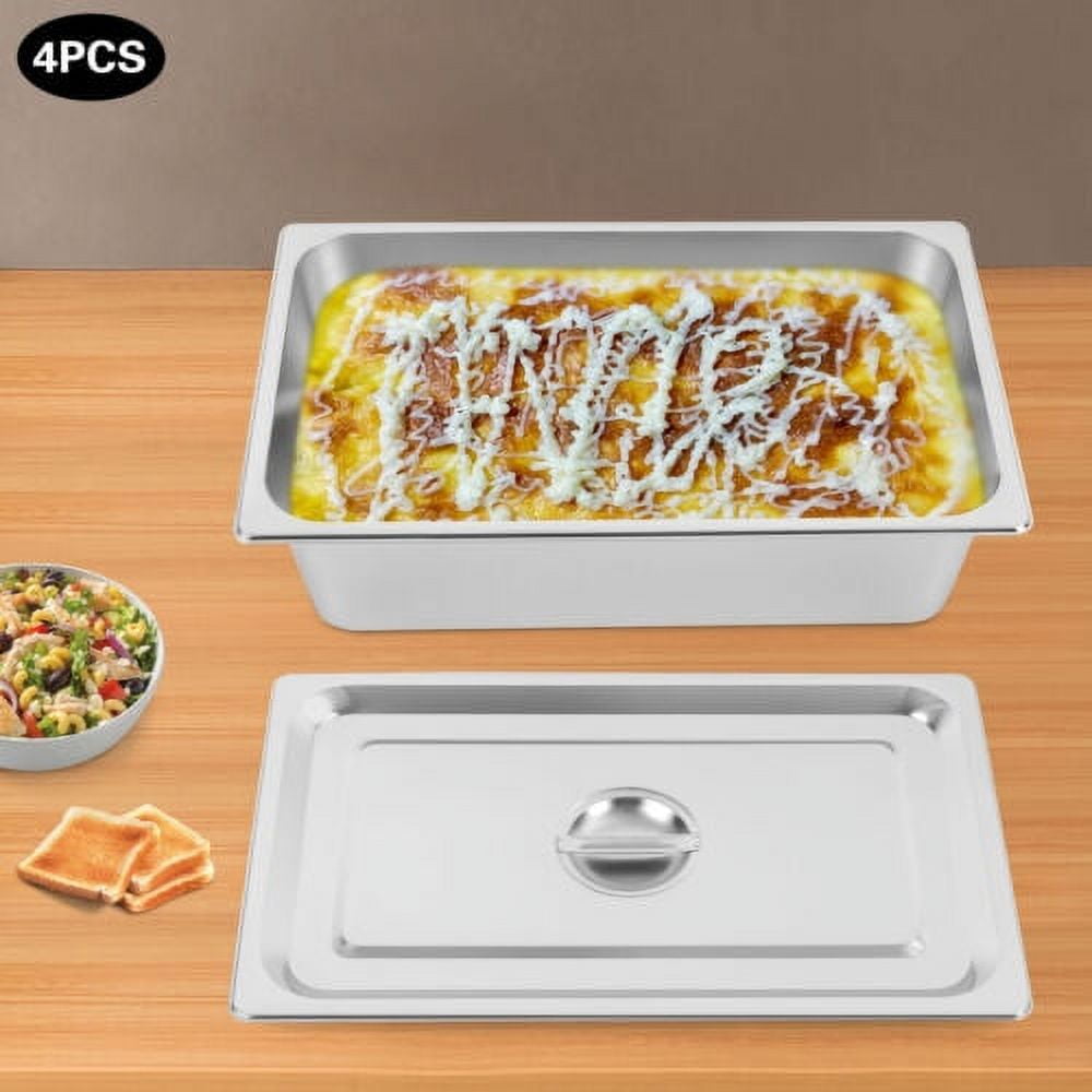 4 Pack 6'' Canteen Deep Stainless Steel Steam Table Pans Catering Food ...