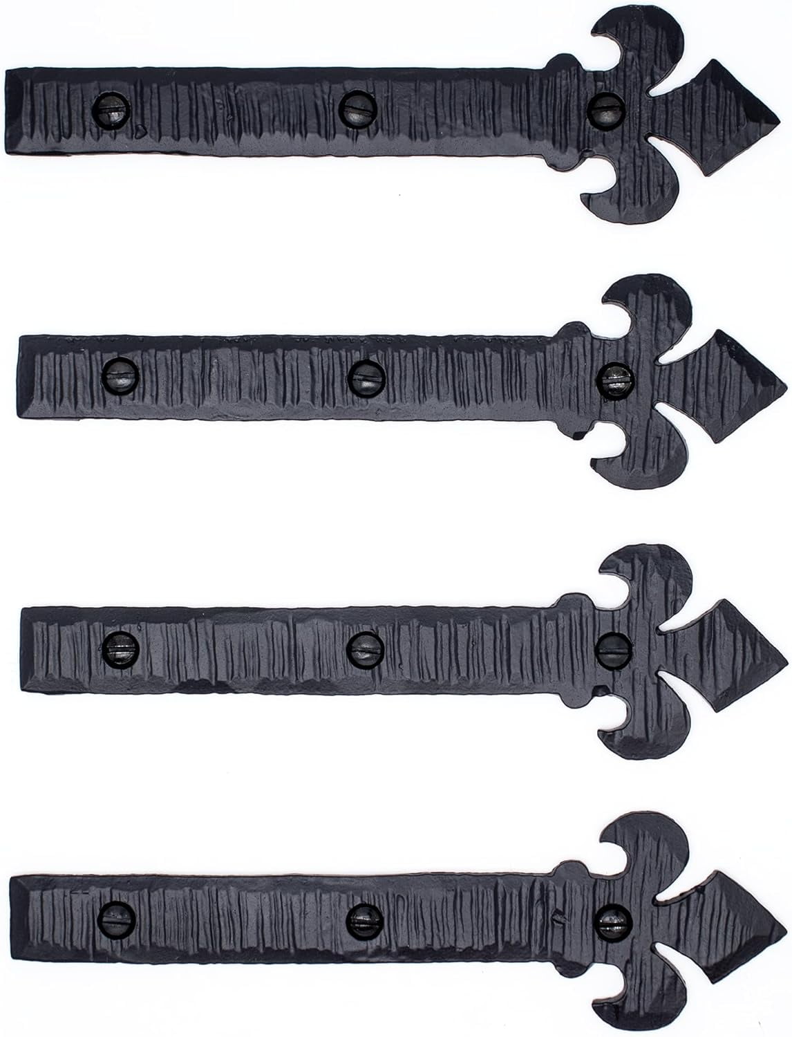 4 Pack 6 Inch Black Faux Strap Hinges - Decorative Dummy Faux Doors ...