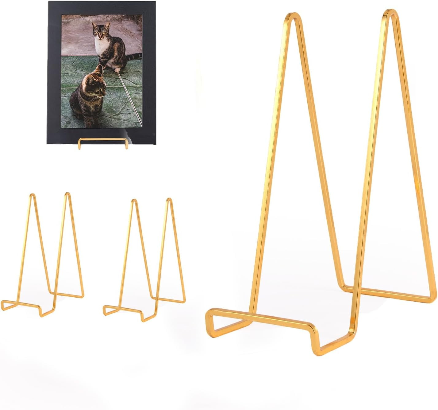 4 Pack 6 Inch Gold Picture Stands for Display Square Table Easel ...
