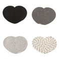 4 Pack 6 Inch Heart Shaped Cotton Rope Placemats – Heat Resistant Woven ...