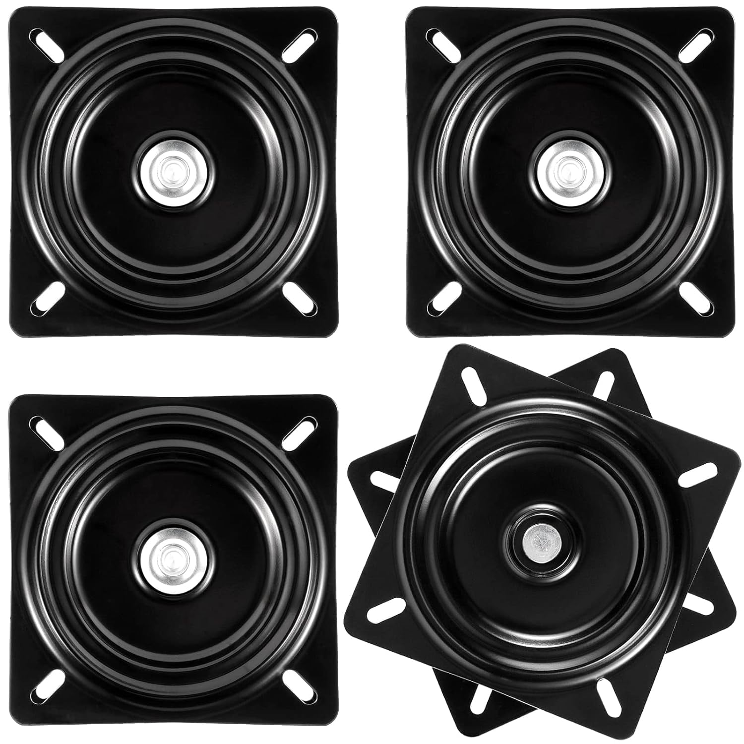 4 Pack 6 Inch Heavy Duty Bar Stool Swivel Plate, Square 360 Swivel Ball ...
