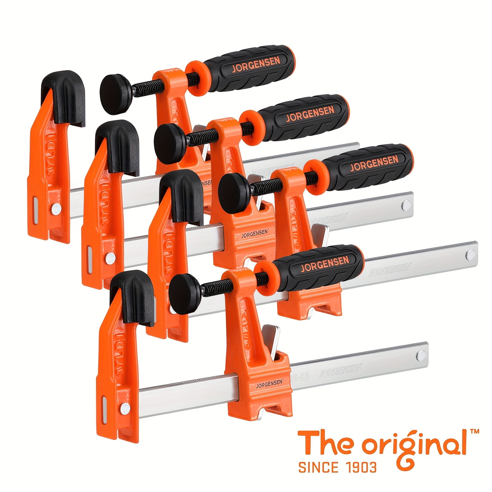 4 Pack 6 Inch Steel F Clamp Set - 300 Lbs Load Capacity Light Duty Bar ...