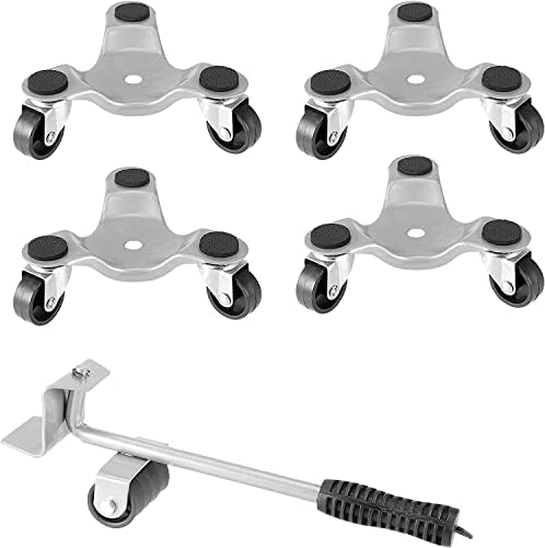 4 Pack 6 Inch Steel Tri-Dolly, Furniture Dolly Mover with 1 Lifter ...