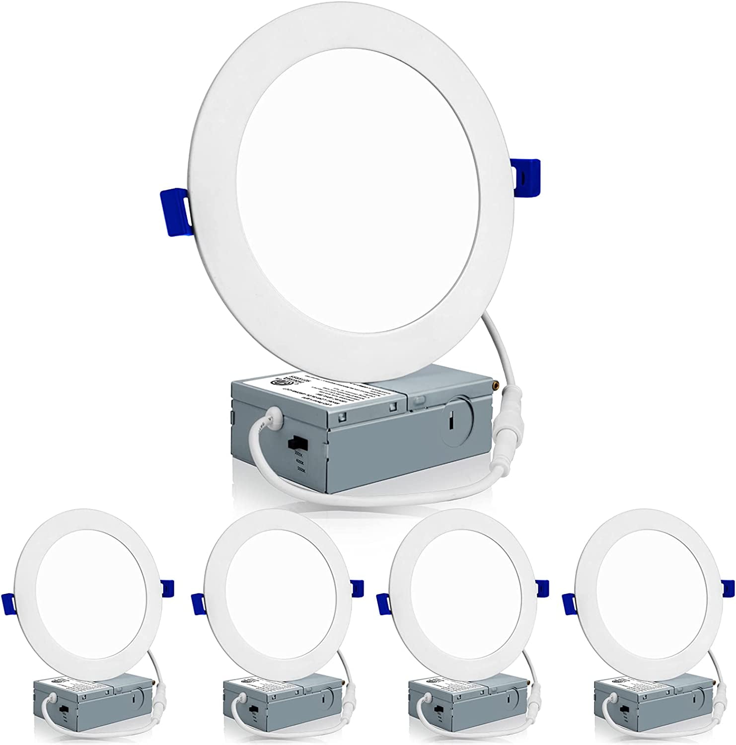 4 Pack 6 Inch Ultra-Thin LED Recessed Ceiling Light, 3000K/4000K/5000K ...