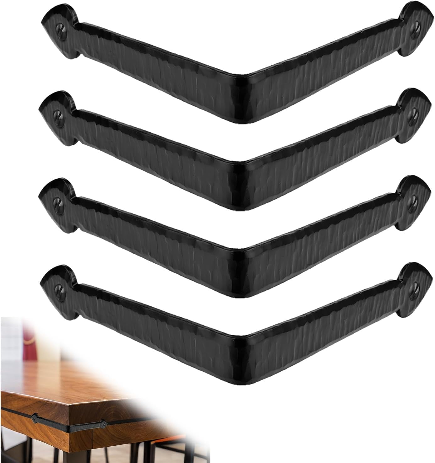 4 Pack - 6" Metal Corner Bracket for Furniture - Black - Handmade ...
