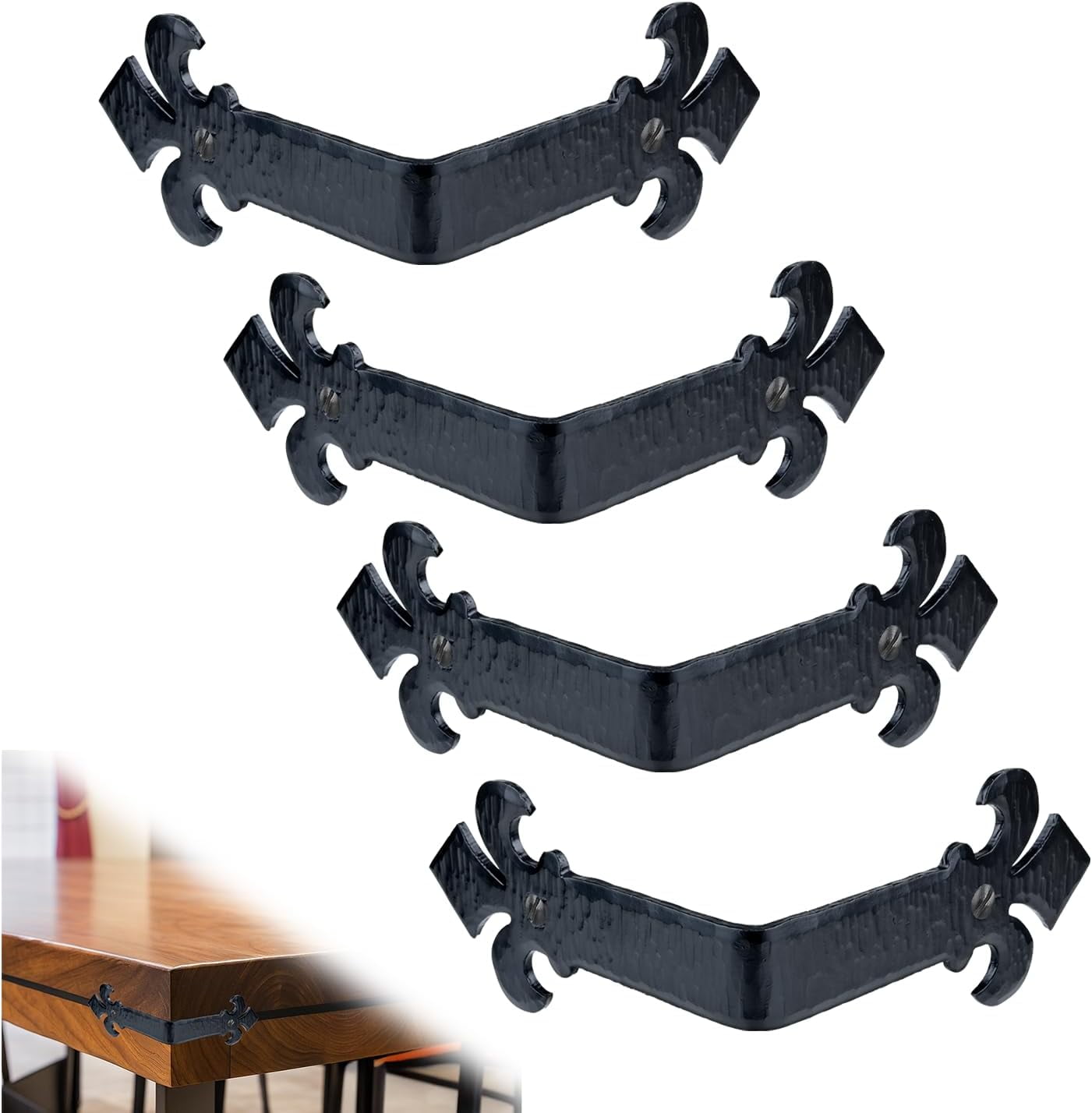 4 Pack - 6" Metal Corner Bracket for Furniture - Black - Handmade ...
