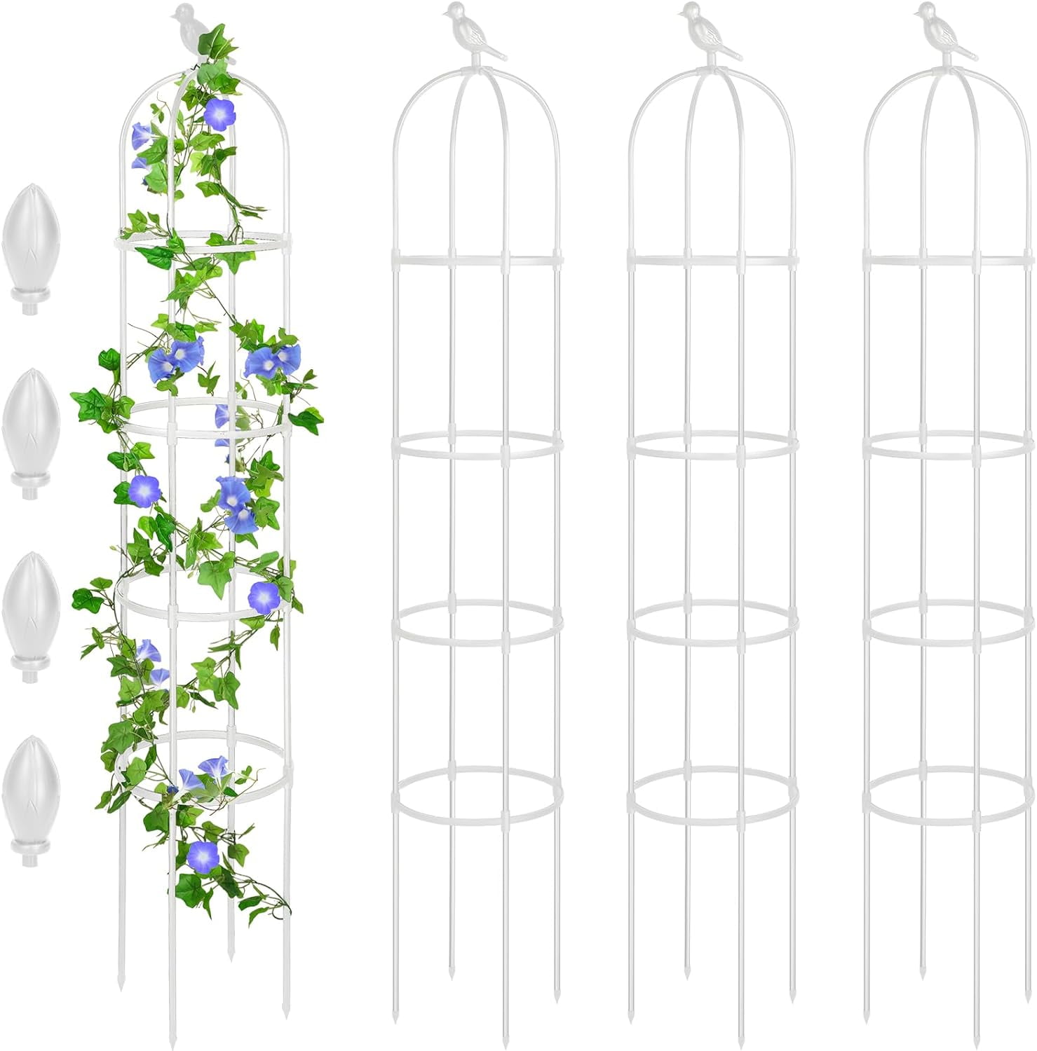 4 Pack 6 ft Garden Obelisk Trellis for Climbing Plants Outdoor ...