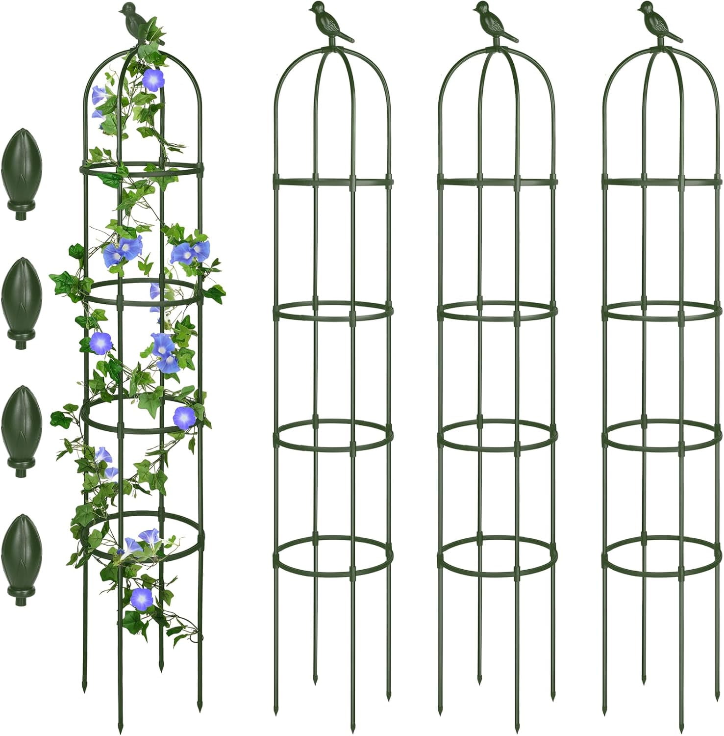 4 Pack 6 ft Garden Obelisk Trellis for Climbing Plants Outdoor ...