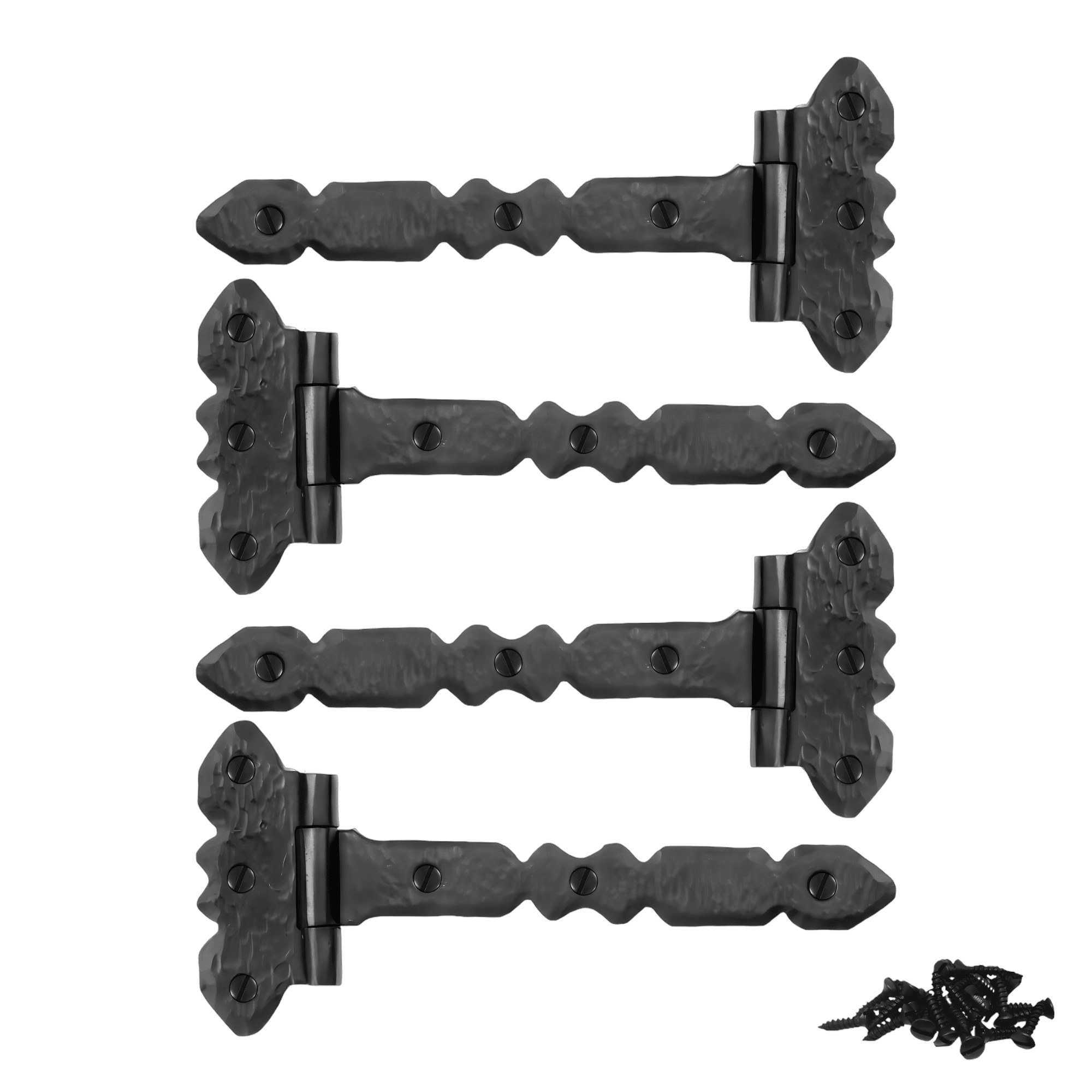 4 Pack 6 inch Decorative Hinges Black Gate Hinges Wrought Iron Hinges ...