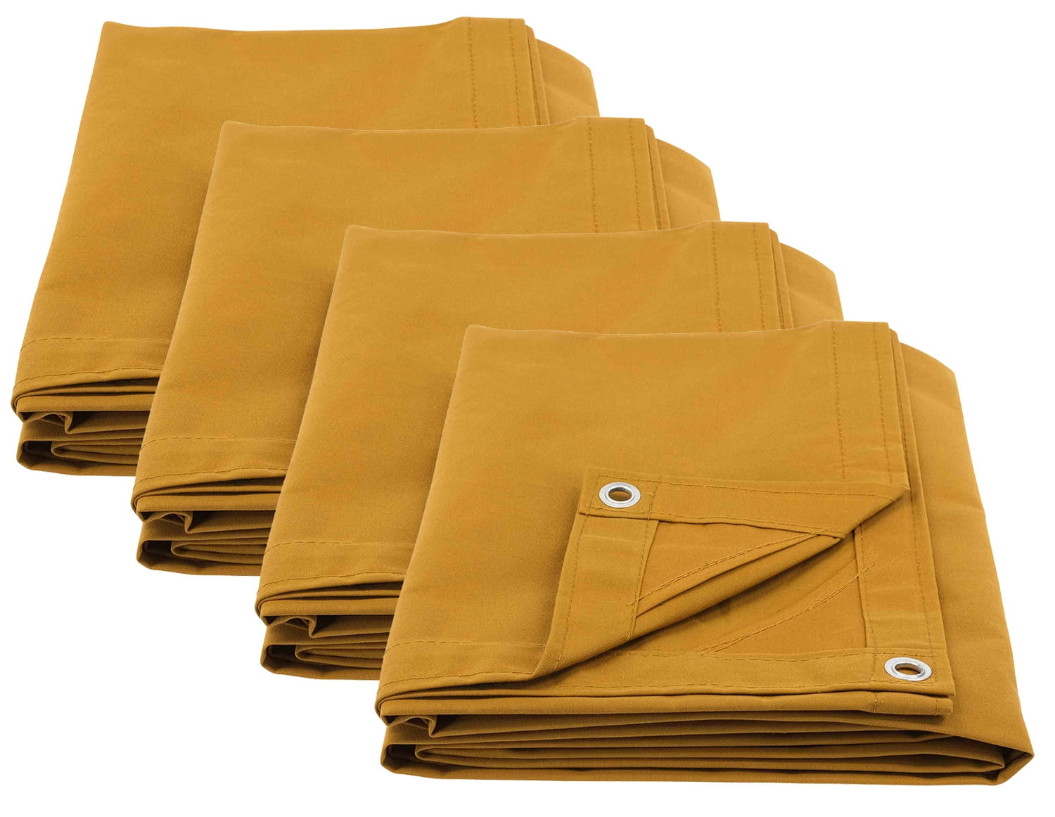 (4 Pack) 6' x 8' Tan Canvas Tarp 12oz Heavy Duty Water Resistant ...